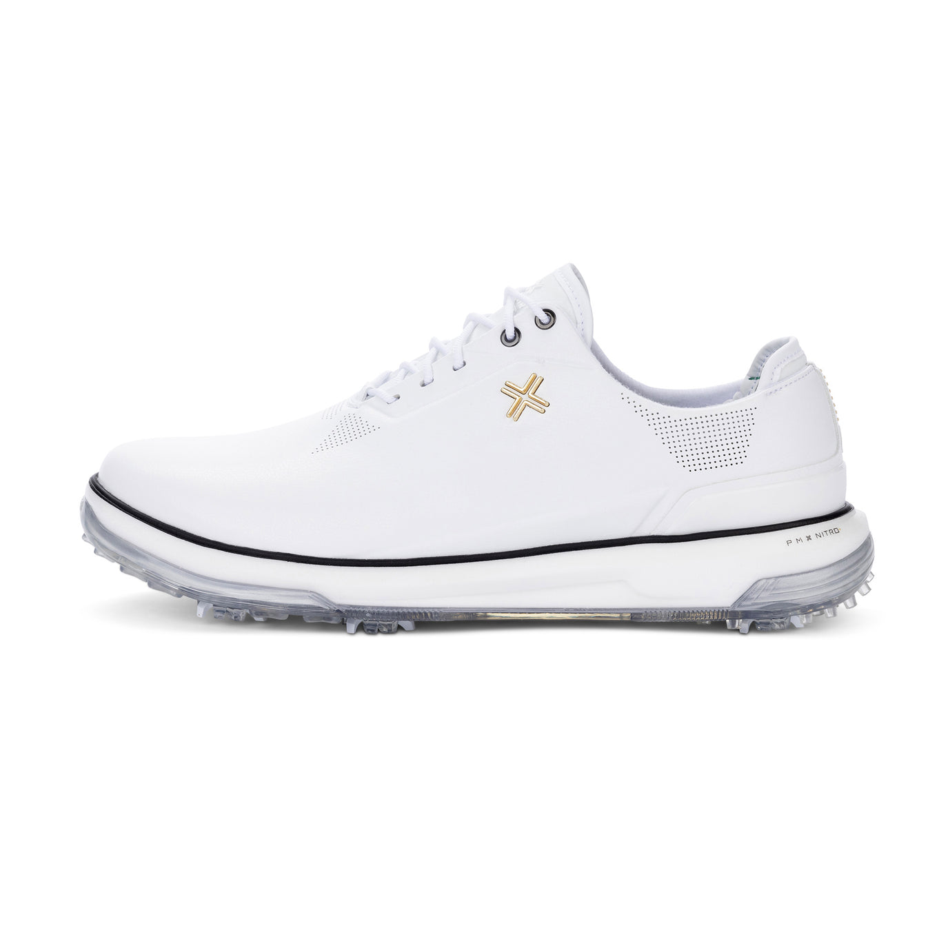 PAYNTR Eighty Seven SC Spiked Golf Shoes - White & Gold | PAYNTR Golf ...