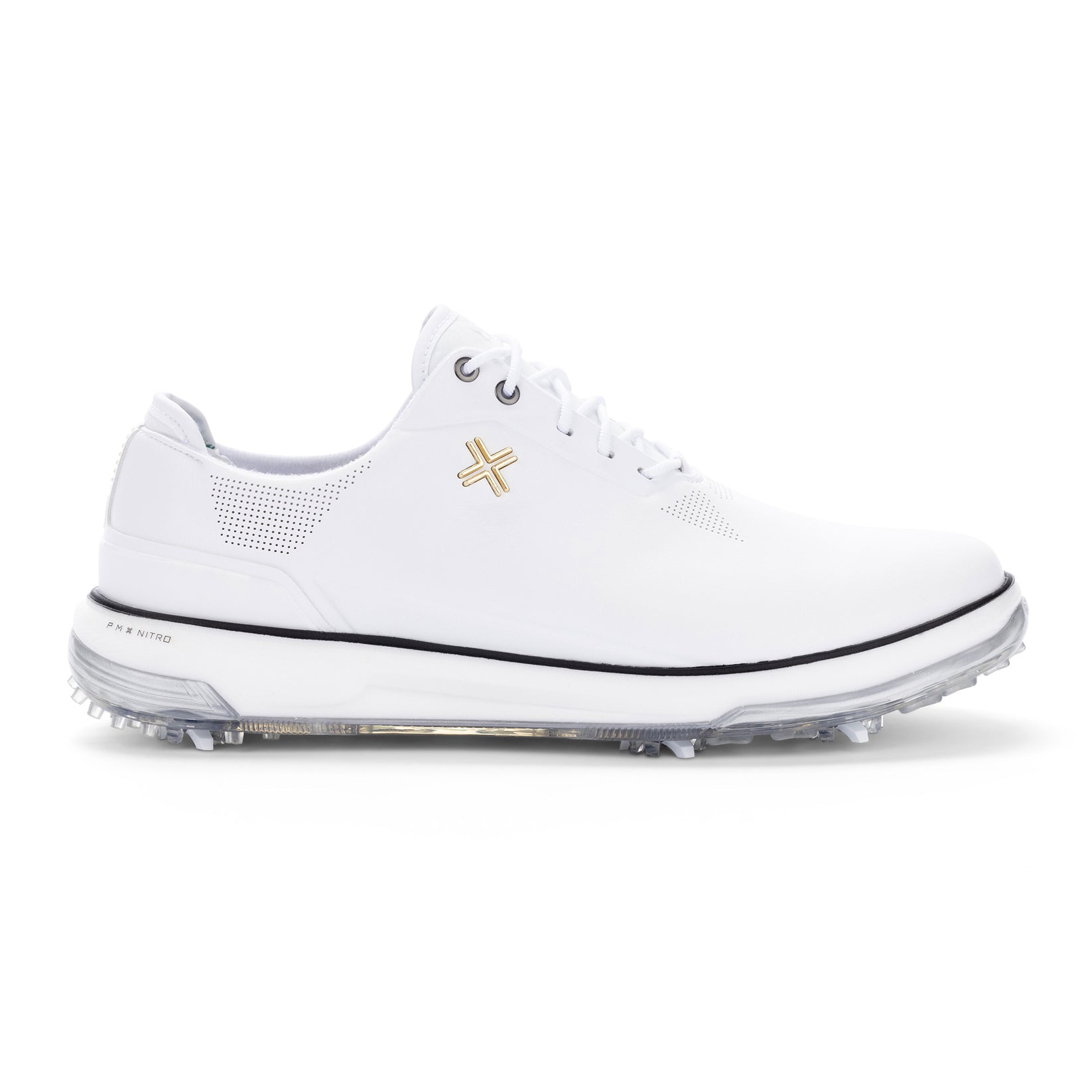 PAYNTR Eighty Seven SC Spiked Golf Shoes - White & Gold | PAYNTR Golf ...